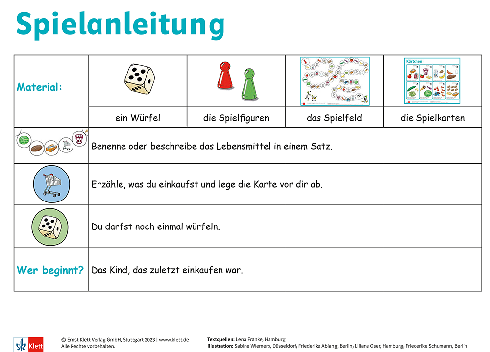 Zebra DaZ-Würfelspiel Wortschatz Einkaufen und Lebensmittel