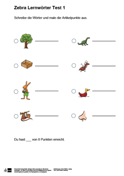 Zebras Lernwörter im DaZ-Unterricht