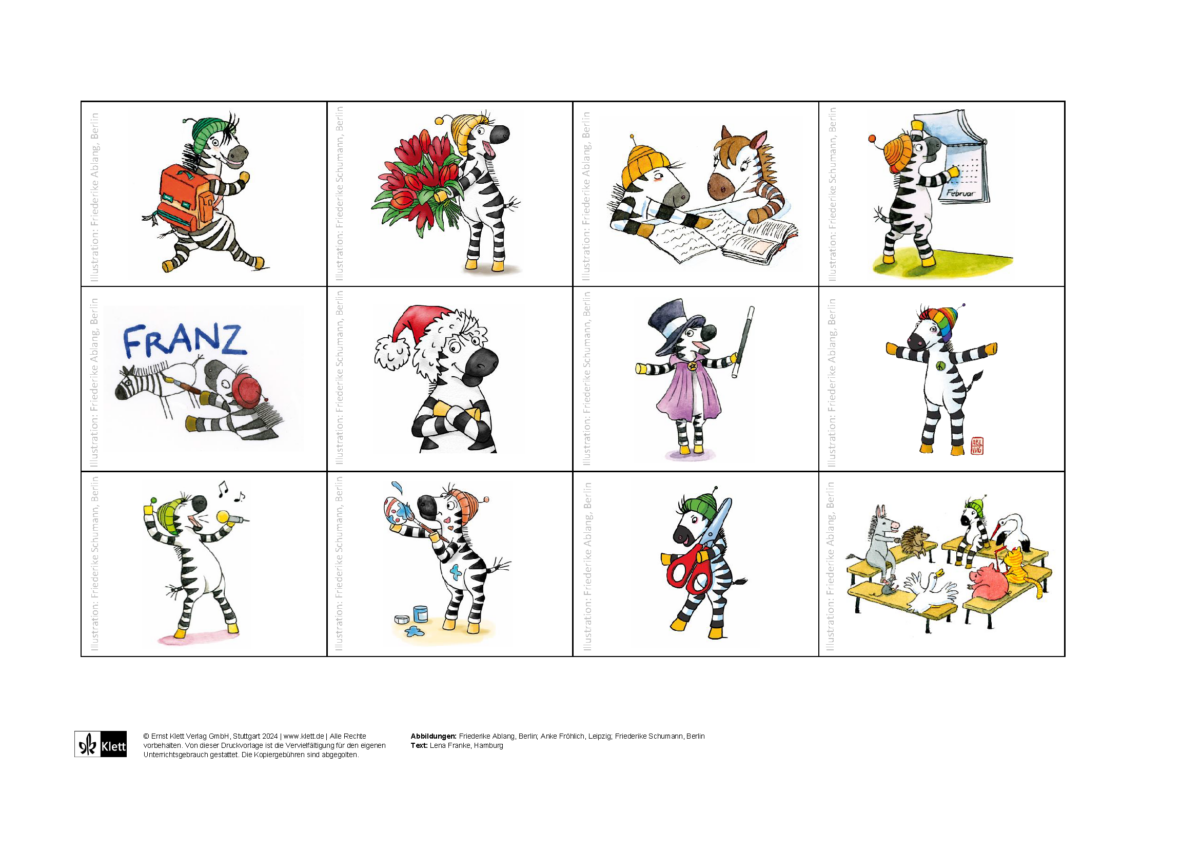 Lesepuzzle von Zebra Franz und seinen Freunden