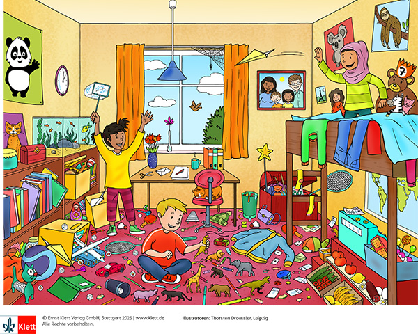 Ein Suchbild zum Zebra DaZ Arbeitsheft Alphabetisierung